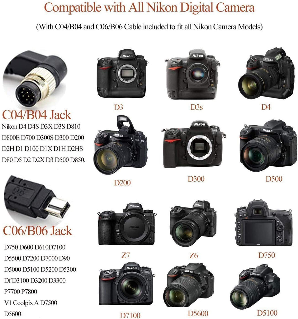 Wireless Remote Shutter Release Control Timer with Cord - ENEGON