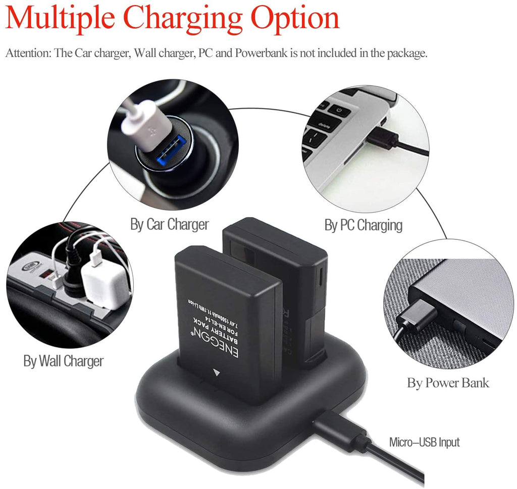 EN-EL14/14a Replacement Battery (2-Pack) and Rapid – ENEGON